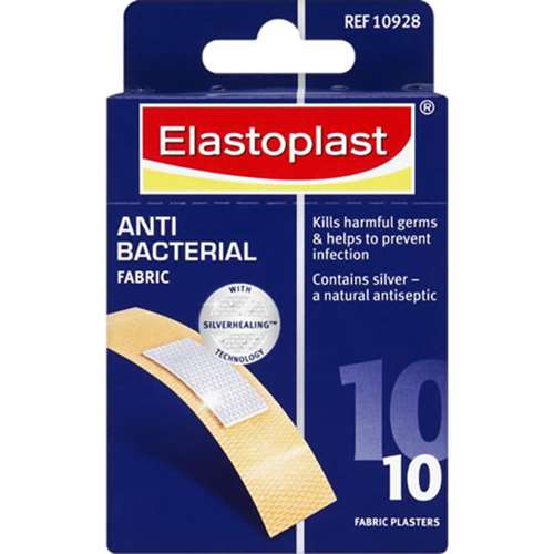 Elastoplast Antibacterial Fabric SilverHealing Plasters 10 ...