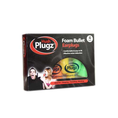 Hush Plugz Foam Bullet Earplugs - ExpressChemist.co.uk - Buy Online