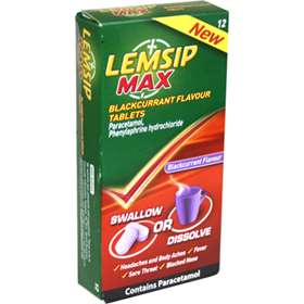 Lemsip Max Blackcurrant Tablets 12 - ExpressChemist.co.uk - Buy Online