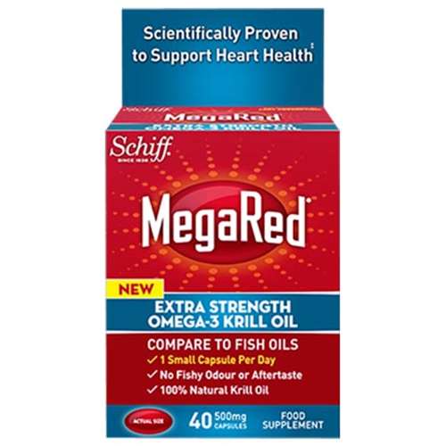 Schiff Megared Omega-3 Krill Oil Extra Strength 40 Capsules 500mg | Aicero