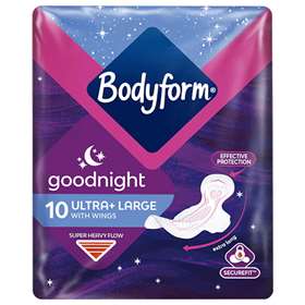 Bodyform Ultra Goodnight with Wings 10 - ExpressChemist.co.uk - Buy Online