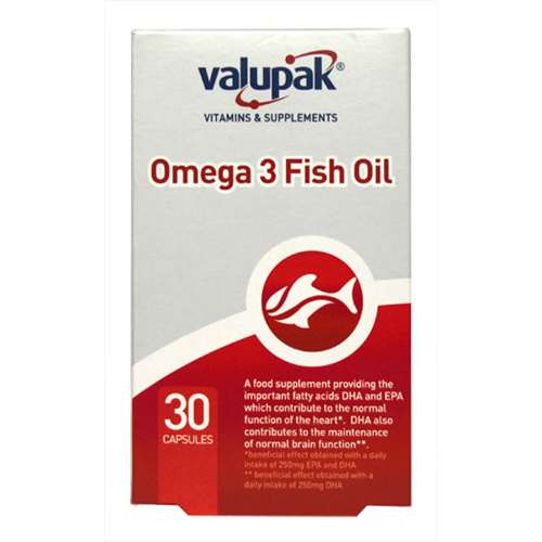 Valupak Omega 3 Fish Oil 30 Capsules - ExpressChemist.co.uk - Buy Online