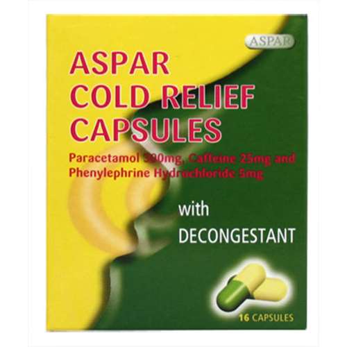 Aspar Cold Relief Capsules With Decongestant - 16 capsules ...
