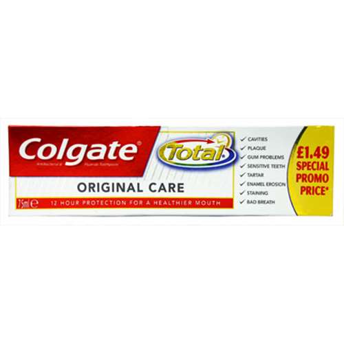 Colgate Total Original Care Toothpaste 75ml - ExpressChemist.co.uk ...