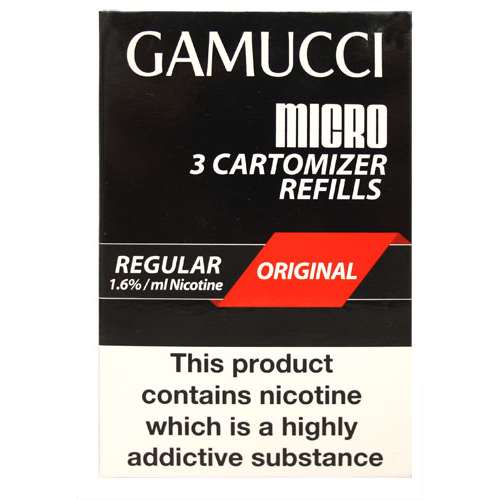 Gamucci Micro 3 Cartomizer Refills 1.6 % Nicotine Regular Original ...