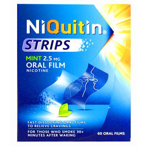 NiQuitin Strips Mint 2.5mg Oral Film Nicotine 60 - ExpressChemist.co.uk ...