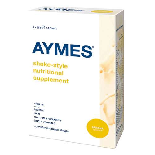 Aymes Shake Banana 4 x 38g Sachets - ExpressChemist.co.uk - Buy Online