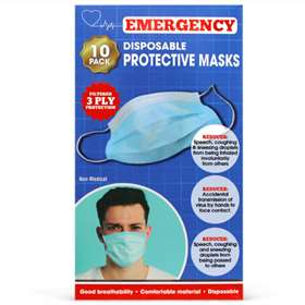 Emergency Disposable Protective Face Masks x 10 - ExpressChemist.co.uk ...