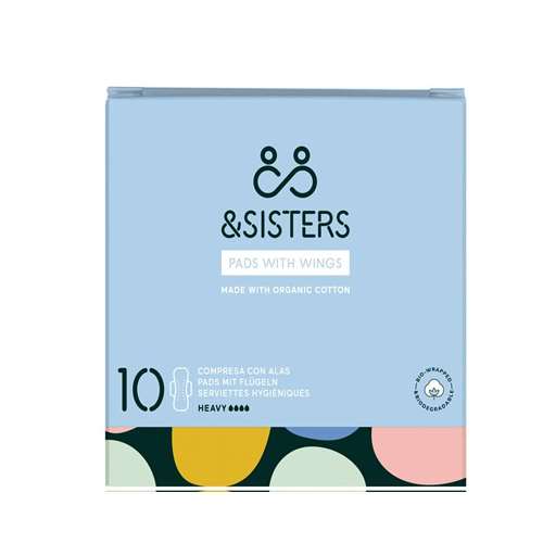 &Sisters Pads With Wings Heavy 10 - ExpressChemist.co.uk - Buy Online