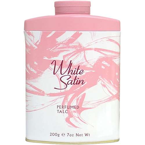 White Satin Tinned Talc 200g - ExpressChemist.co.uk - Buy Online